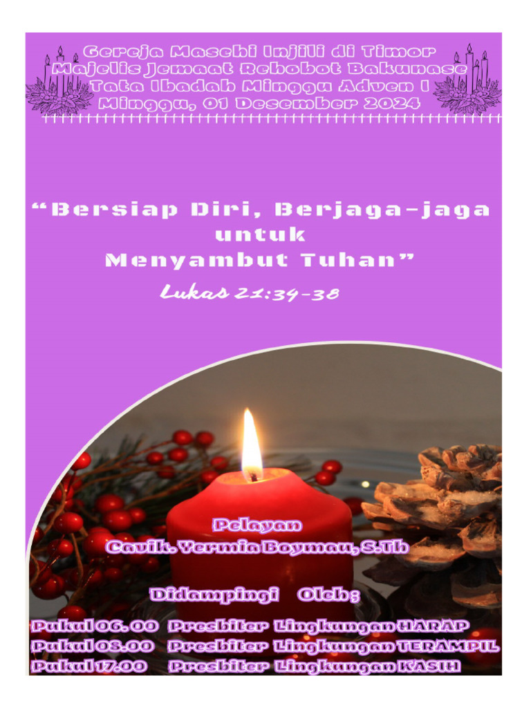 48 Minggu 01 Desember 2024 - Liturgi Minggu Adven I | PDF
