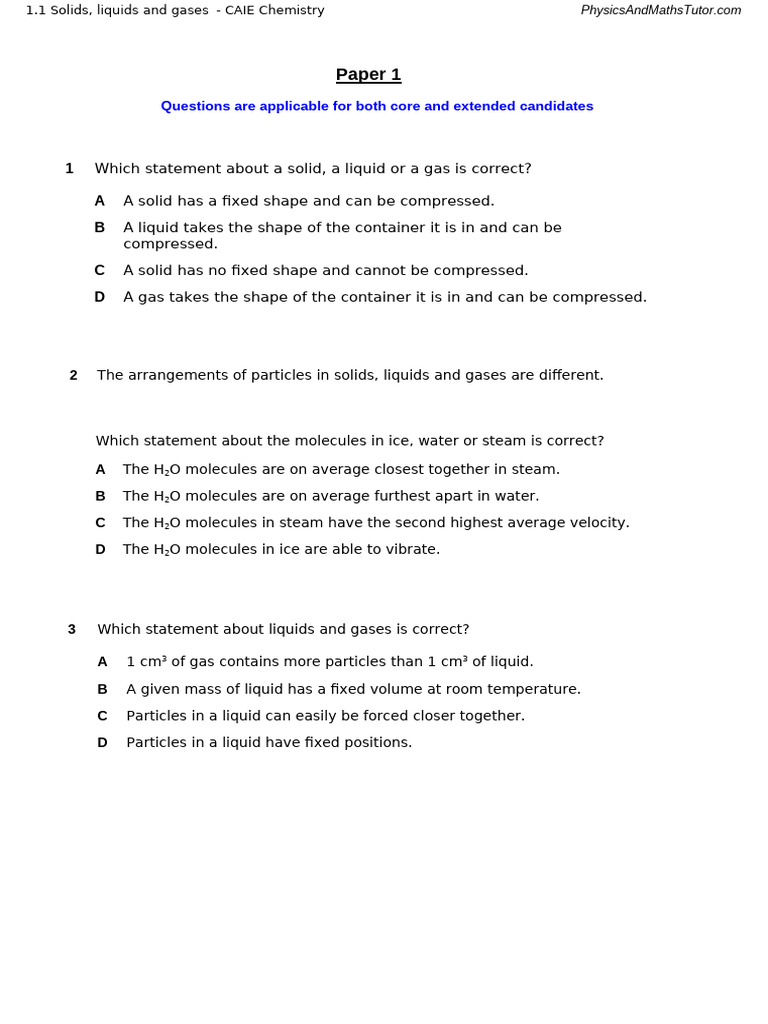 States of Matter: Solids, Liquids, Gases | PDF | Gases | Liquids