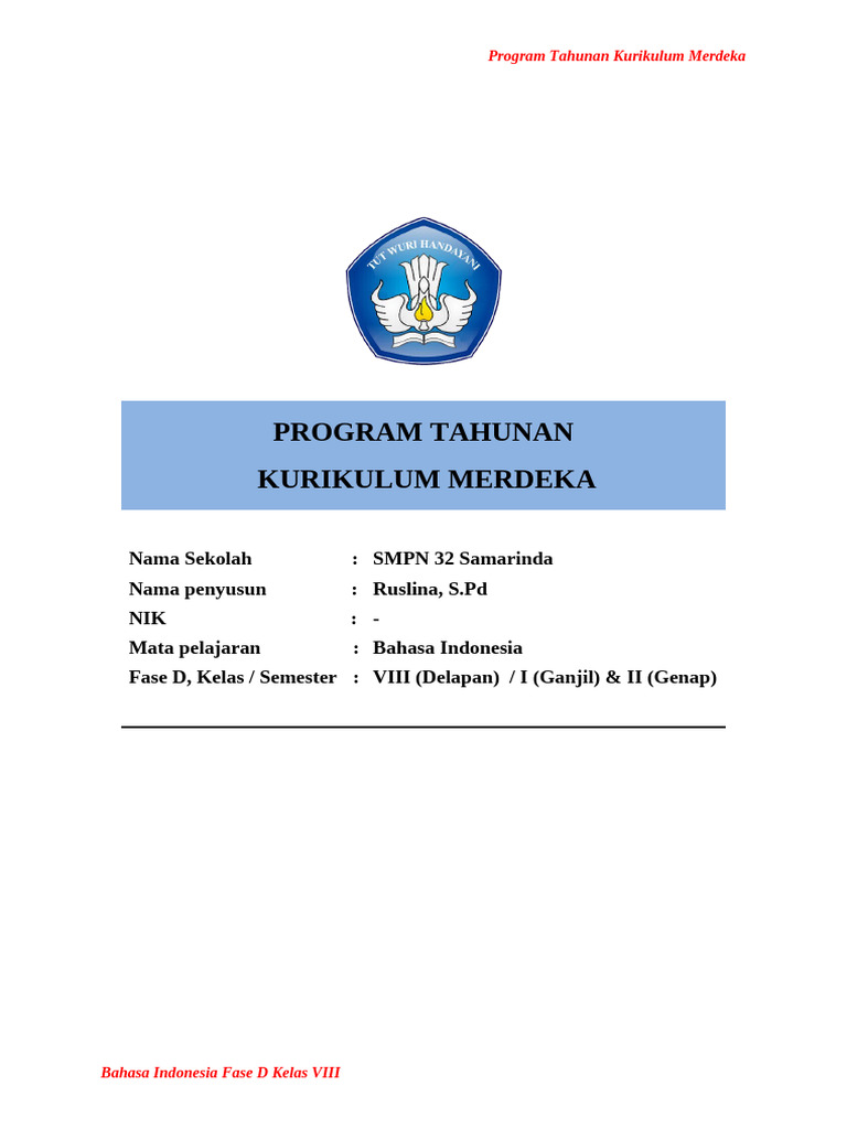 Prota Kurikulum Merdeka | PDF