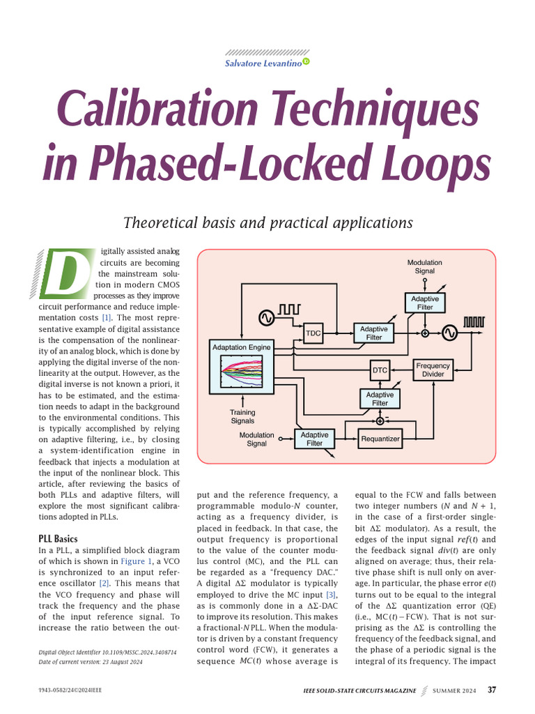 Calibration Techniques in PLLs | PDF | Electronic Engineering | Signal ...
