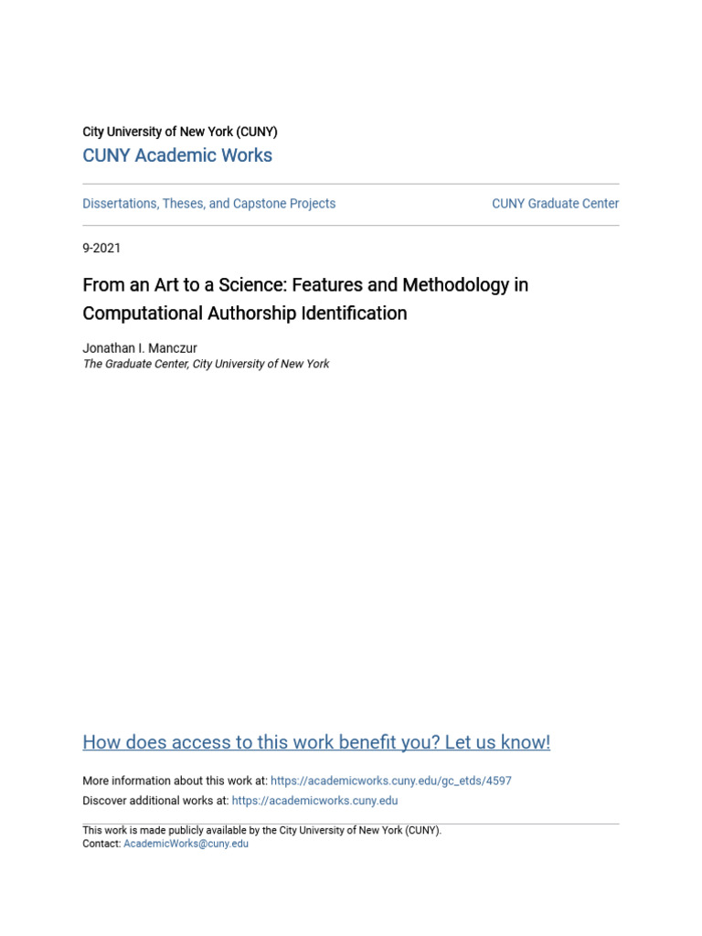From An Art To A Science - Features and Methodology in Computation ...