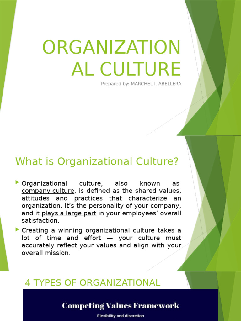 Organizational Culture & Climate | PDF | Organizational Culture ...