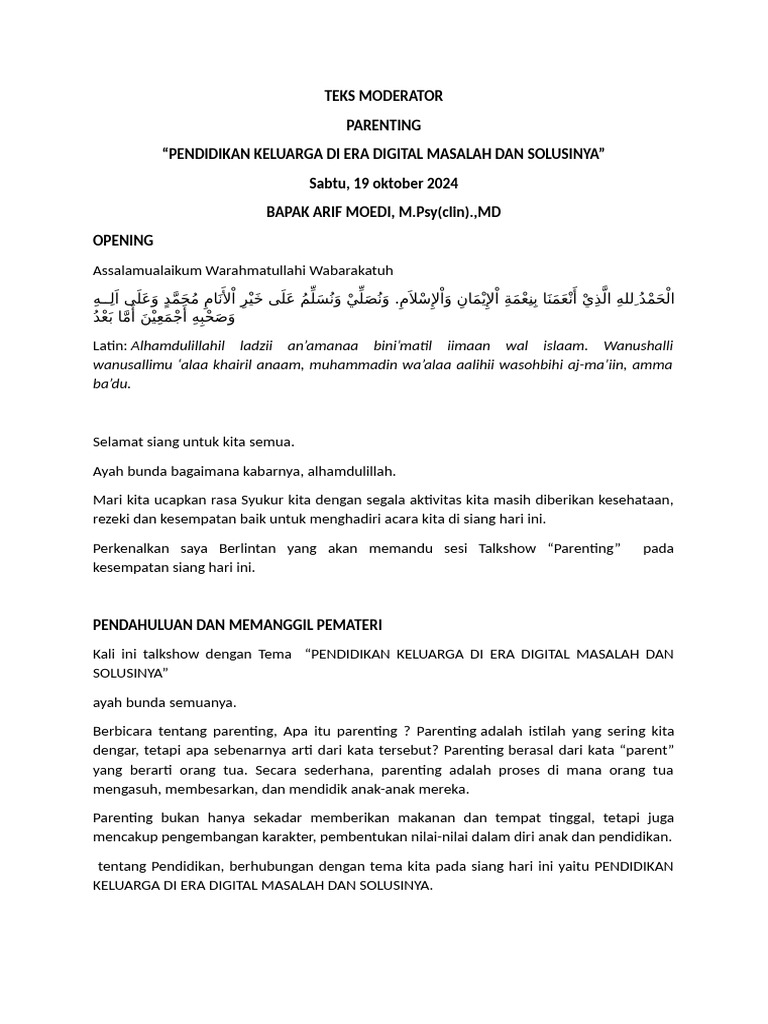 TEKS MODERATOR | PDF