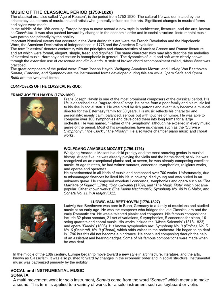 MAPEH | PDF | Classical Period (Music) | Concerto