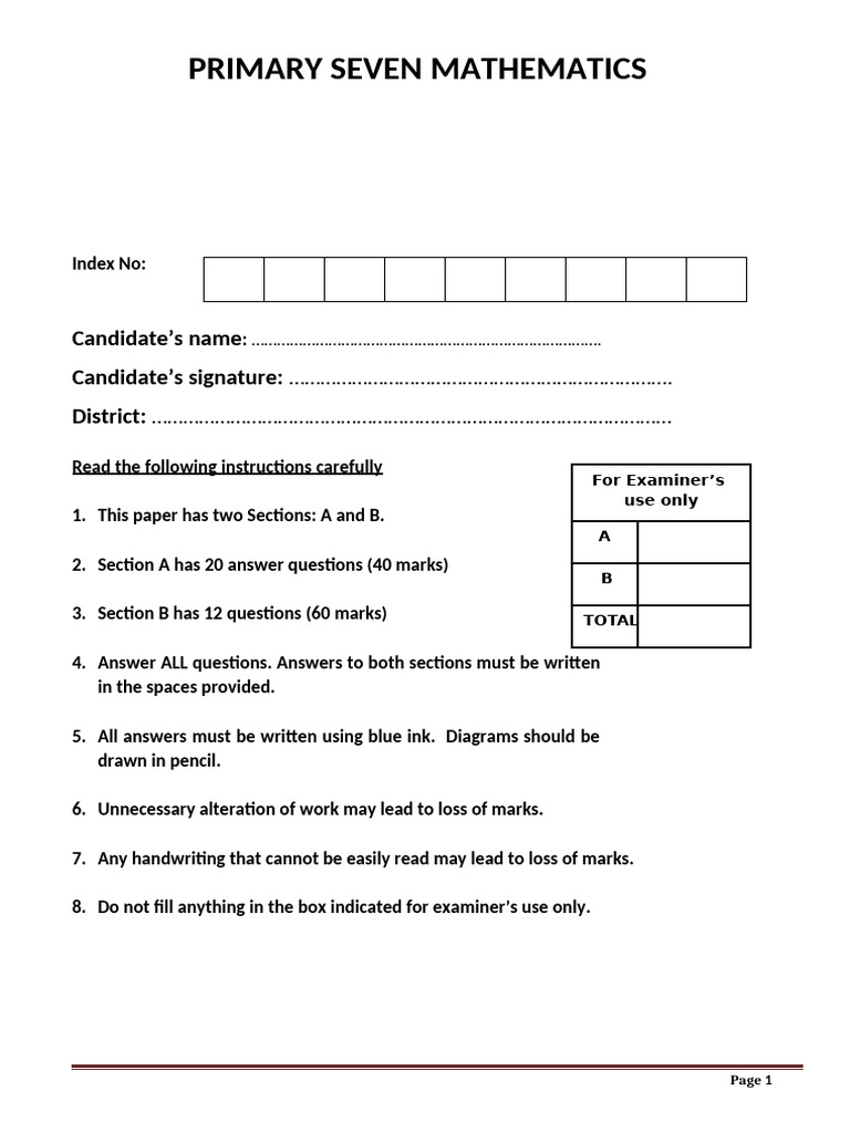 P.7 Math | PDF | Mathematics