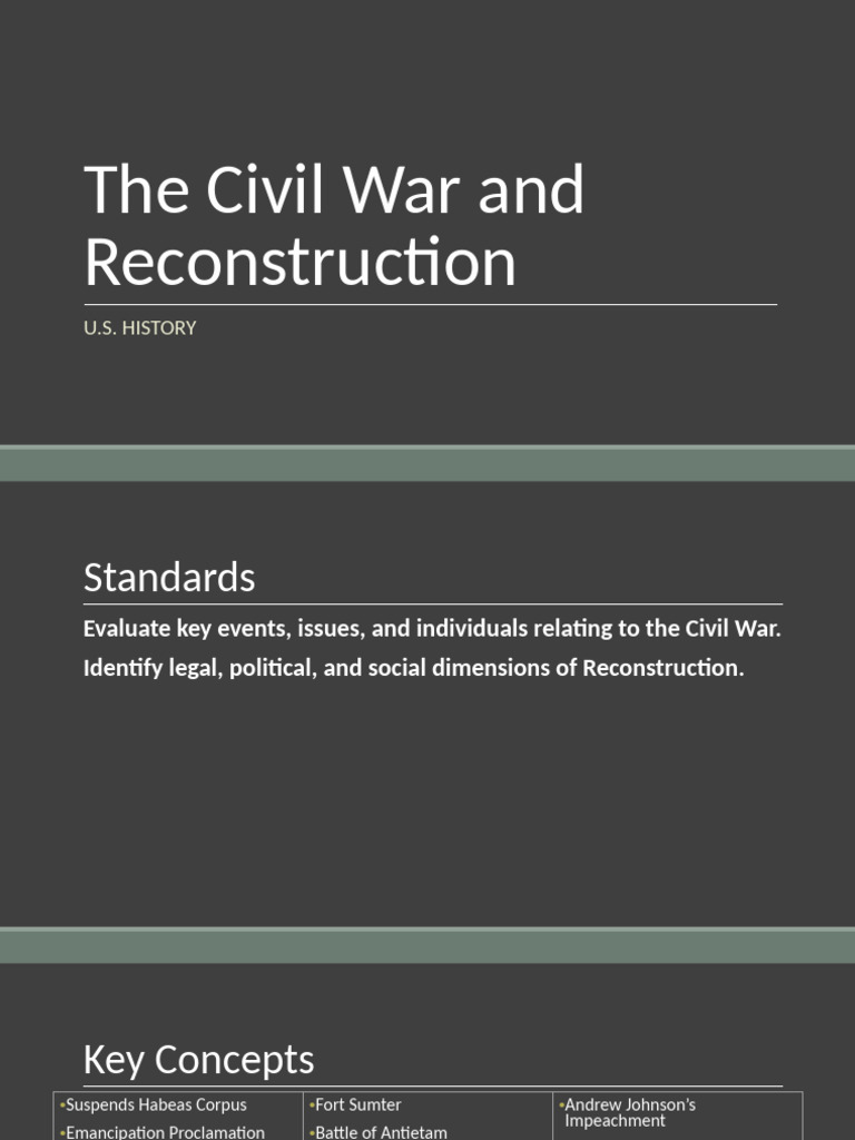 The Civil War and Reconstruction | PDF | American Civil War | Abraham ...