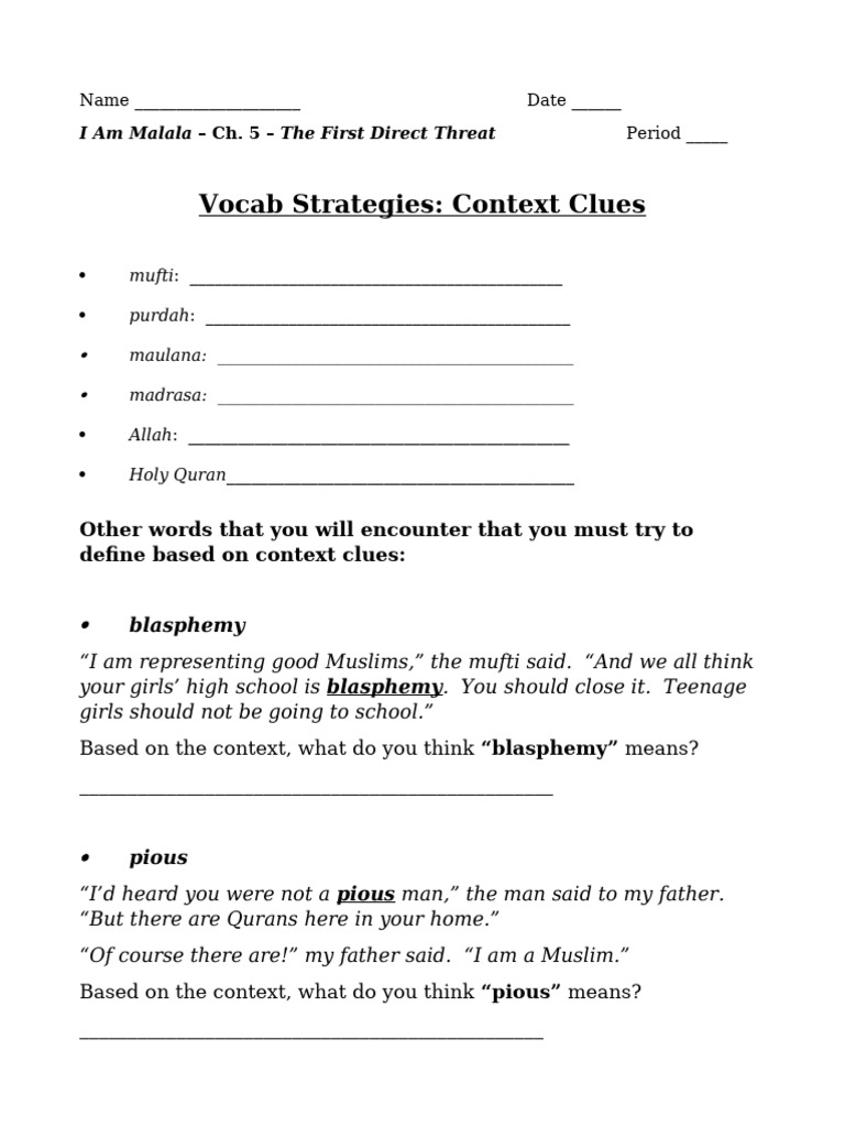 Chapter 5 VOCAB Worksheet | PDF