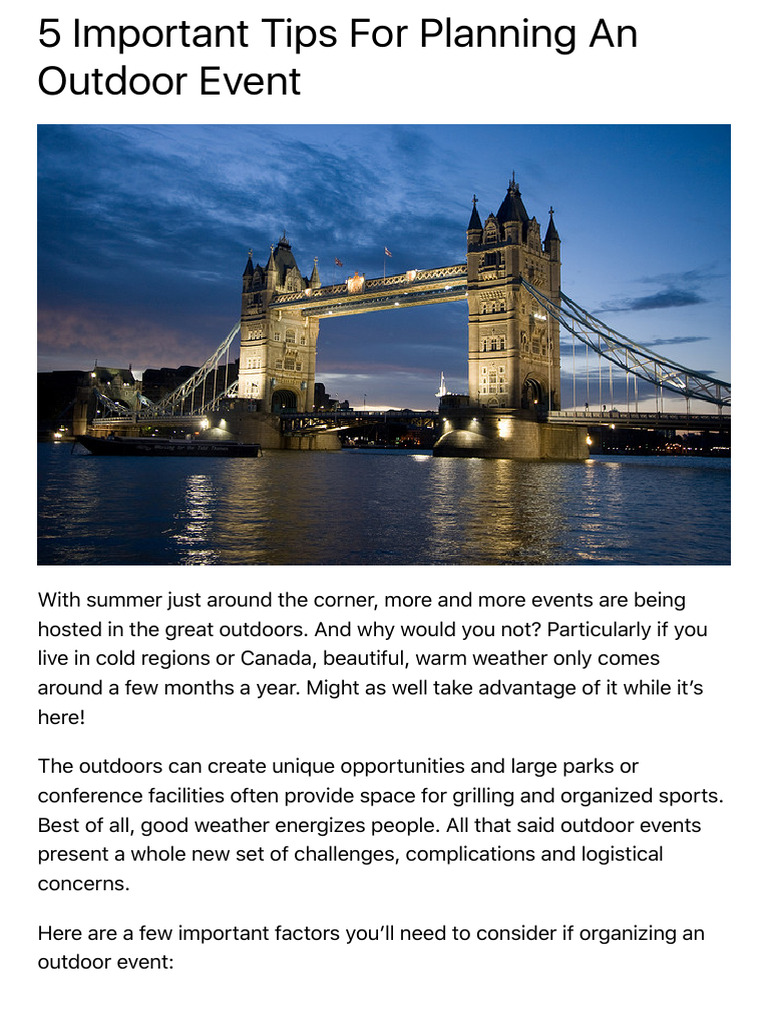 Outdoor Event Planning Guide | PDF