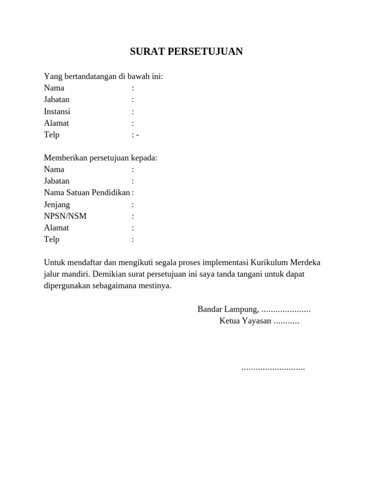 Surat Persetujuan PMM | PDF