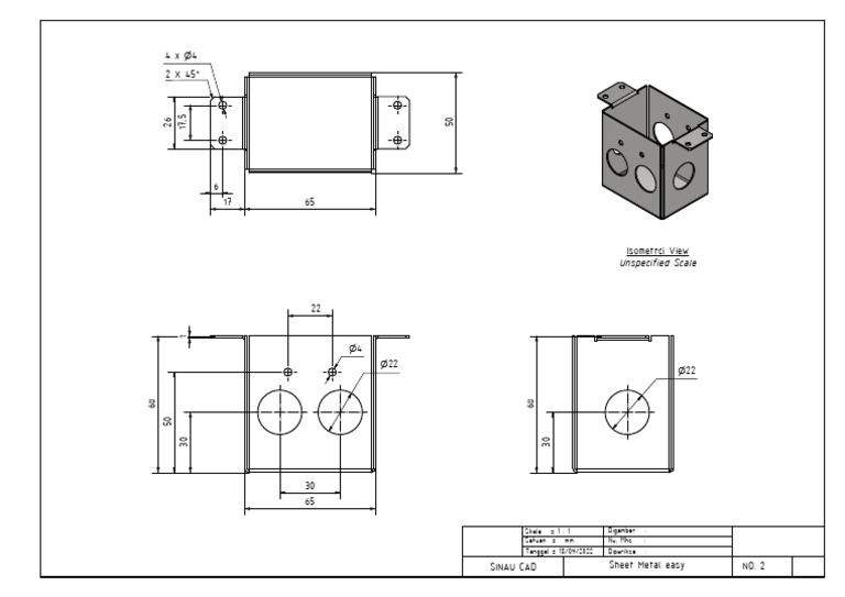 2D Drawing - Sheet Metal 1 | PDF