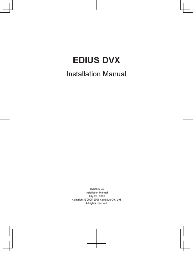 EDIUS DVX Installation Manual | PDF | Electromagnetic Interference | Personal Computers