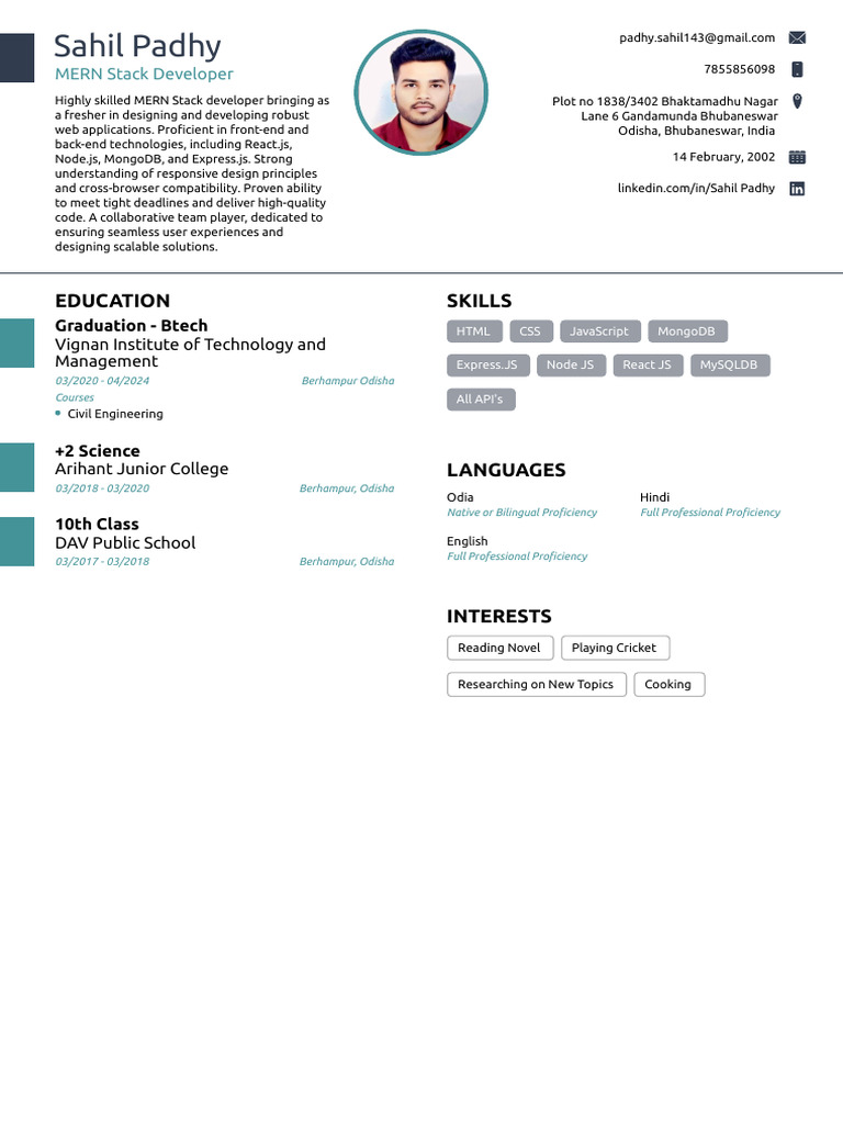 My Resume Sahil IT | PDF | Hypertext | Software Development