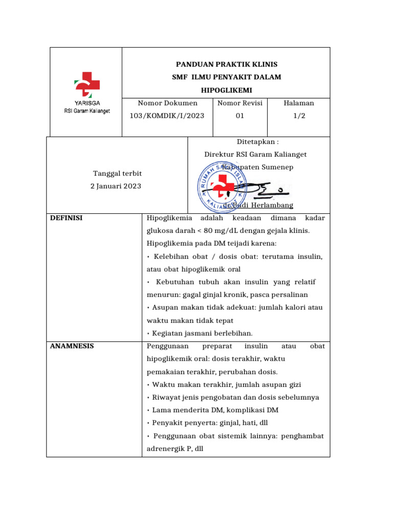 PPK IPD - Hipoglikemia | PDF