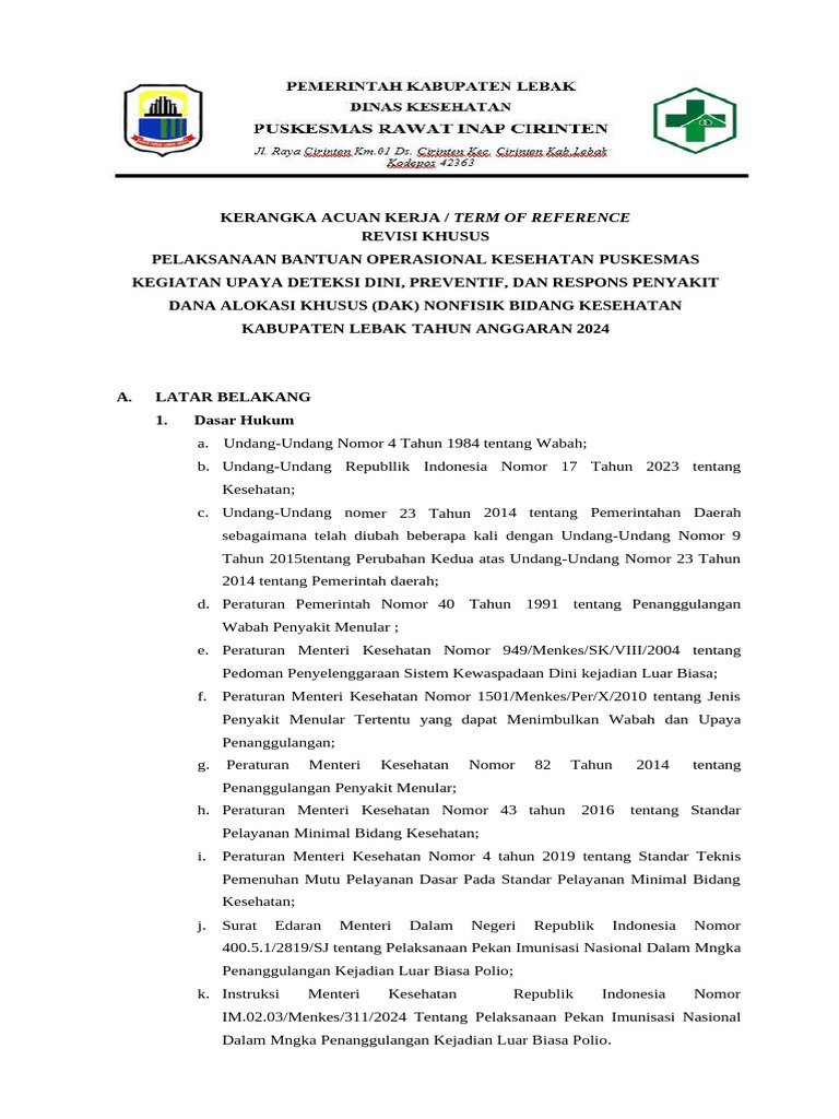 REV PIN TOR UPAYA DETEKSI DINI DAN PREVENTIF RESPON PENYAKIT 2024 | PDF