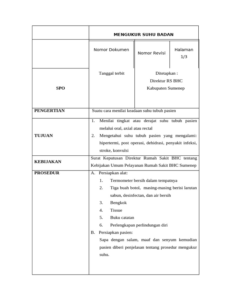 Mengukur Suhu Tubuh BHC | PDF