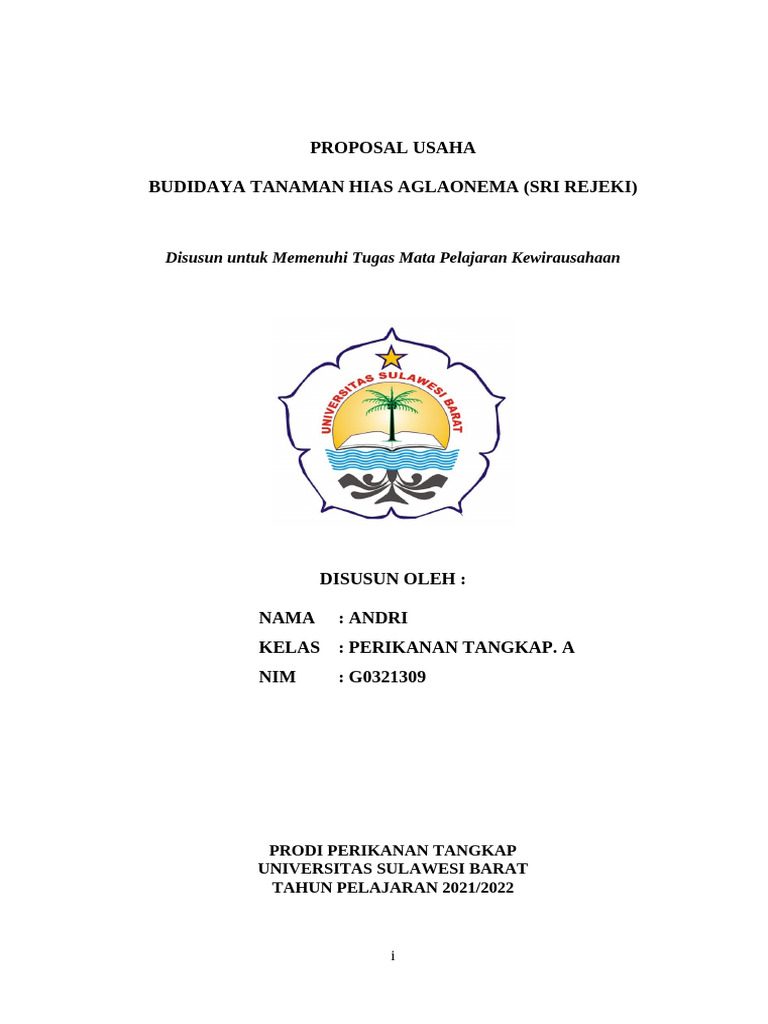 Proposal Budidaya Tanaman Hias 1 | PDF