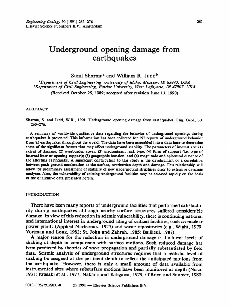 5 - Underground Opening Damage From Earthquakes | PDF | Earthquakes ...