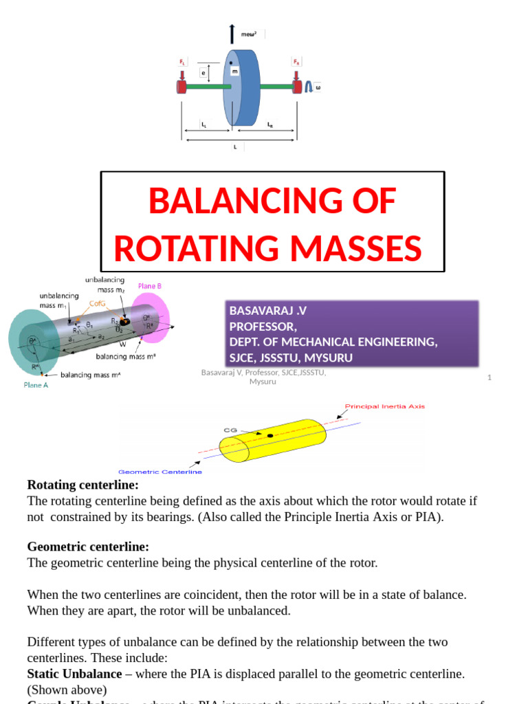 Balancing of Rotating Masses - May 2021 | PDF | Force | Rotation
