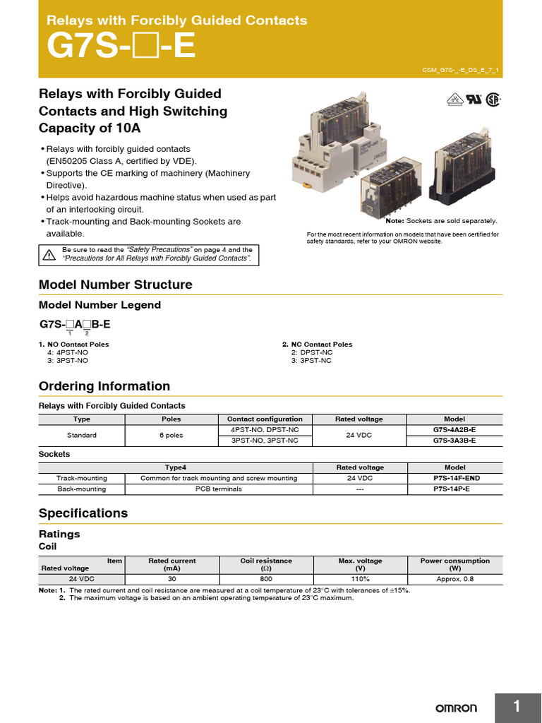 Relays with Forcibly Guided Contacts | PDF | Relay | Alternating Current