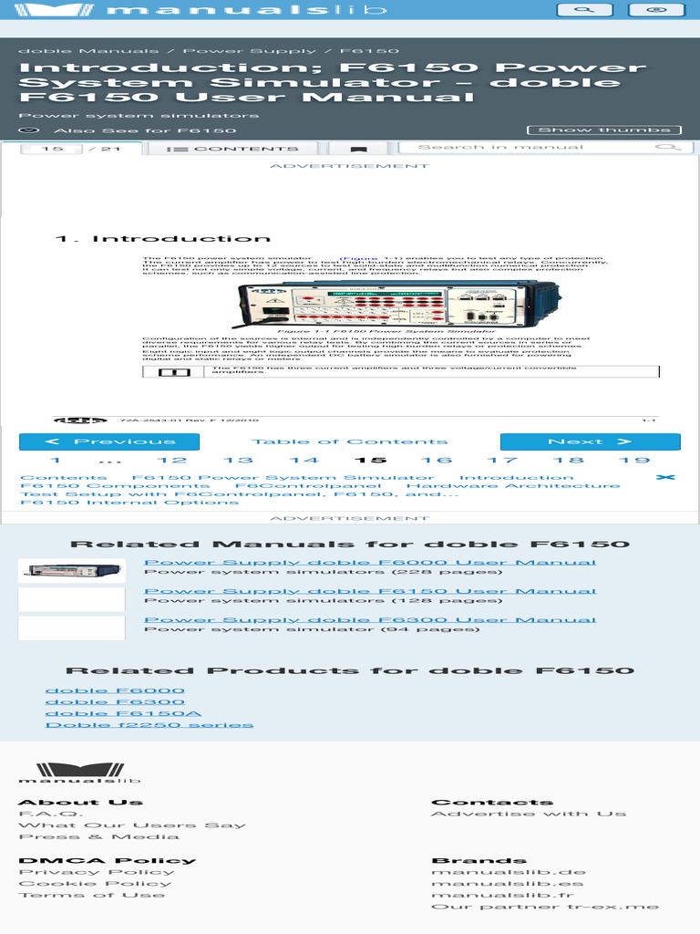 Introduction Power System Simulator - Doble F6150 User Manual (Page 15 ...