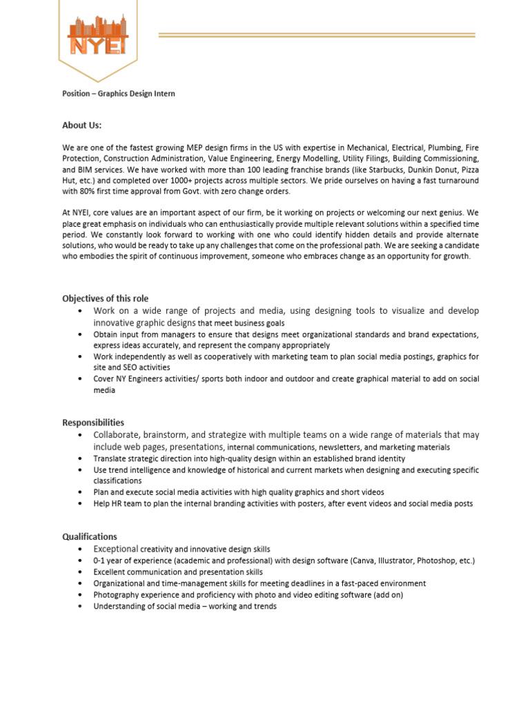 NYEI - JD - Graphics Design Intern | PDF | Graphic Design | Brand