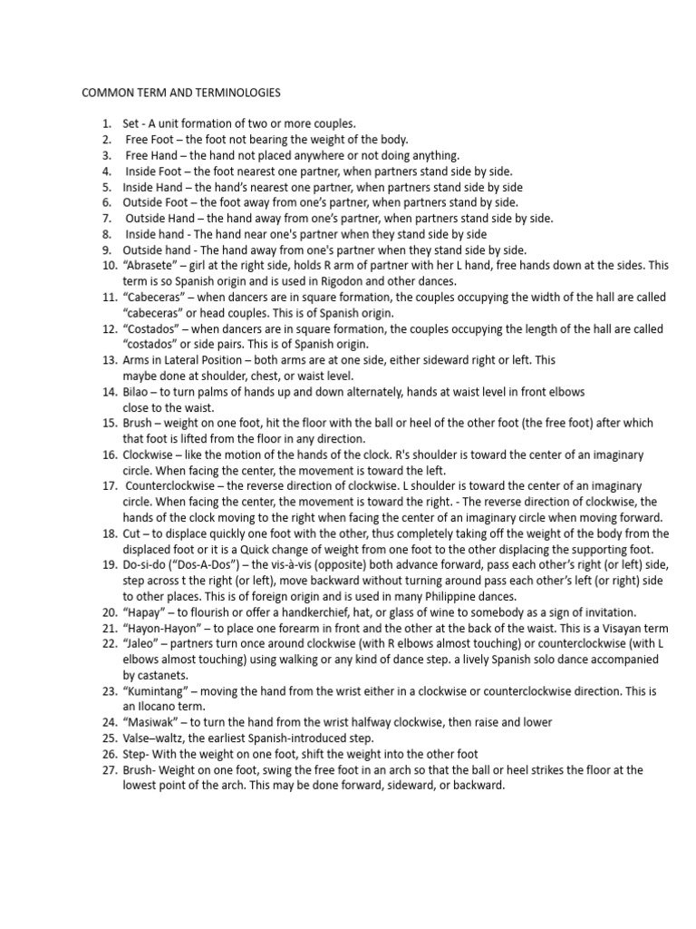 Common Term and Terminologies | PDF