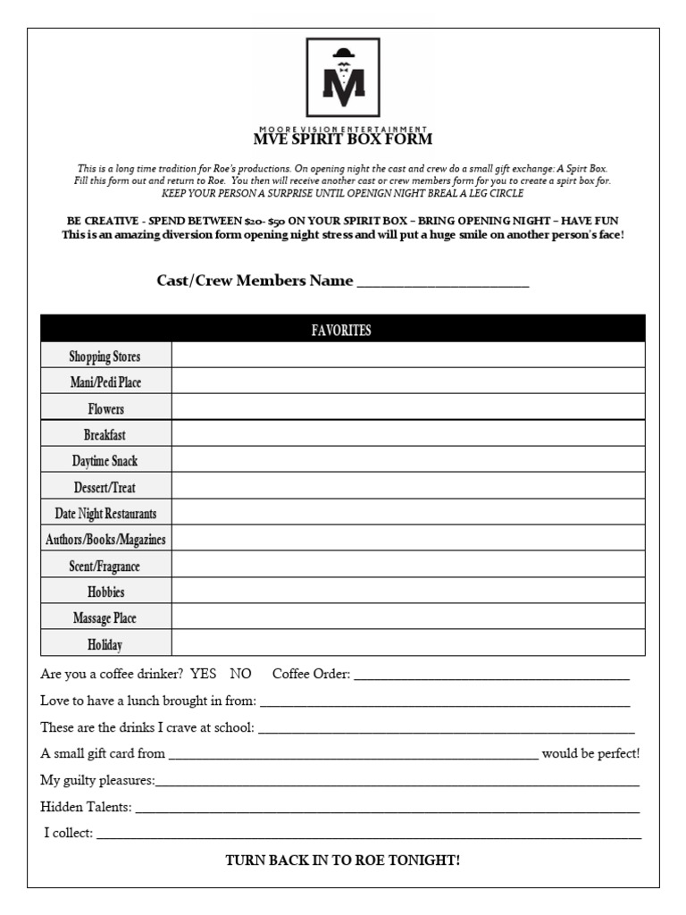 Spirit Box Form | PDF