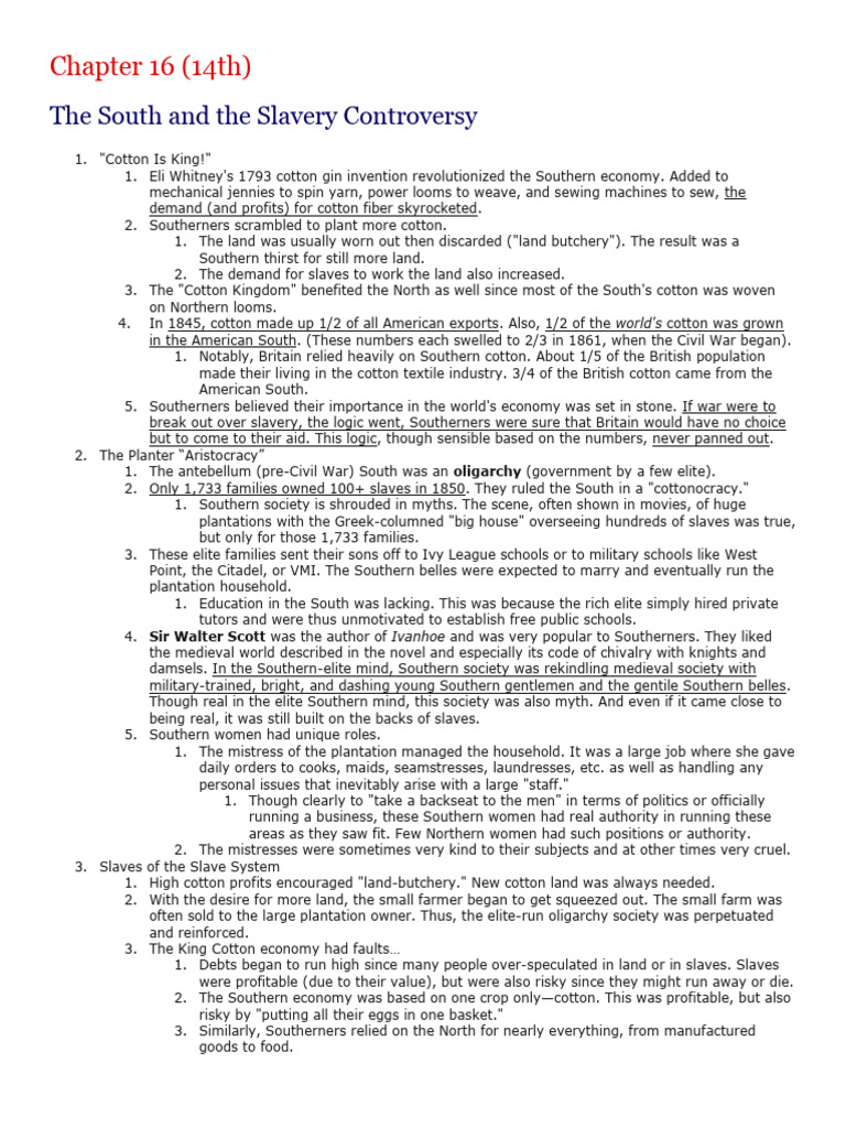 American Pageant Chapter 16 Notes | PDF | Abolitionism In The United ...