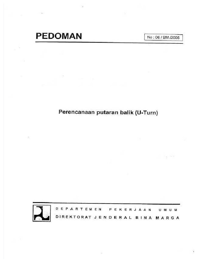 PDF Jalan Perencanaan Putaran Balik U Turn 2005 Compress | PDF