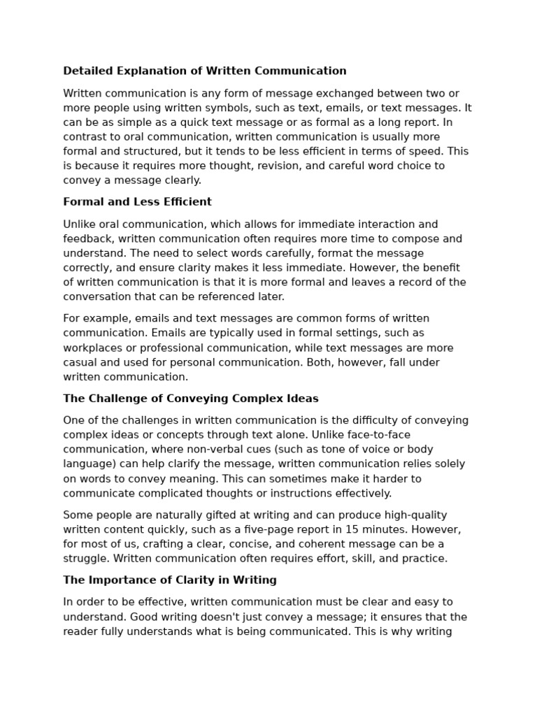 Effective Written Communication | PDF | Communication | Writing