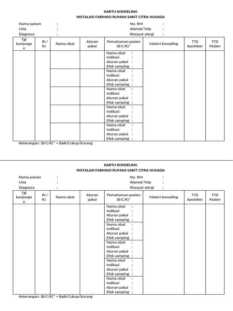 5. Formulir Konseling | PDF