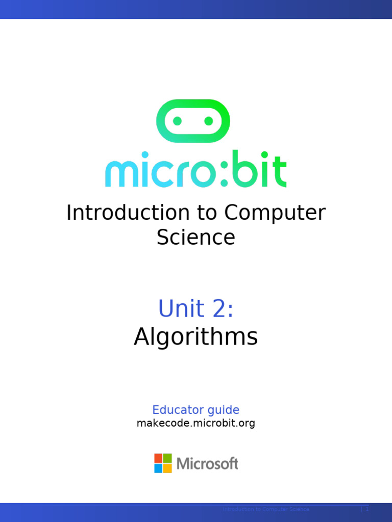 Educator Guide - Unit 2 Algorithms | PDF | Computer Data Storage | Input/Output
