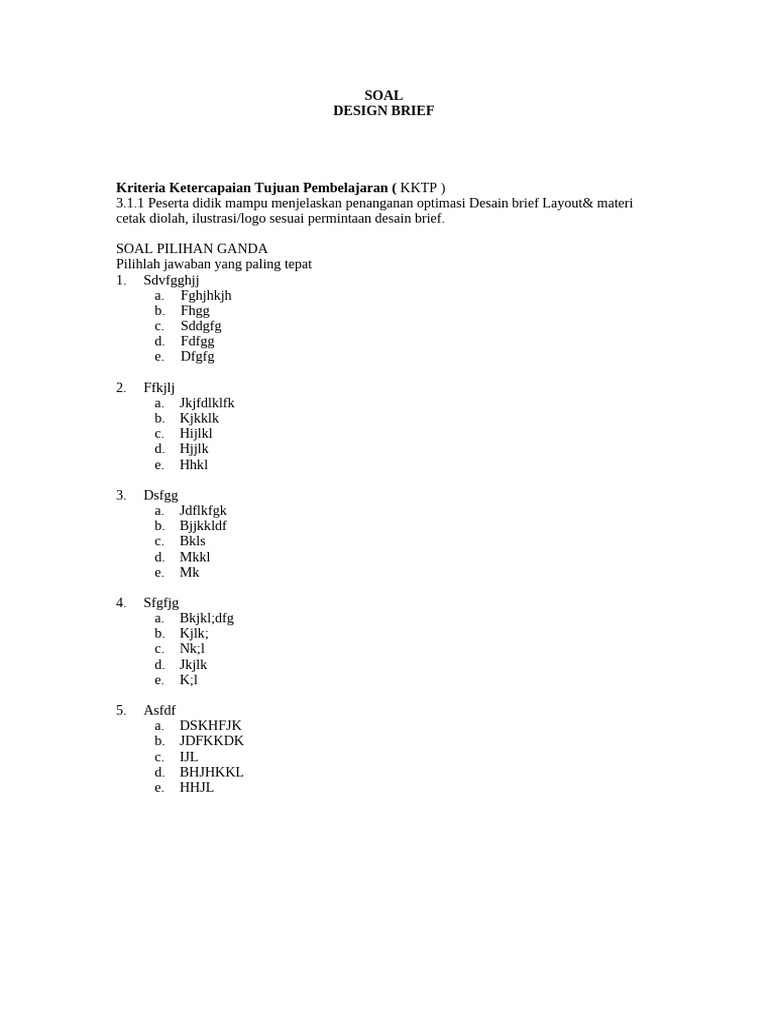 Soal Design Brief | PDF