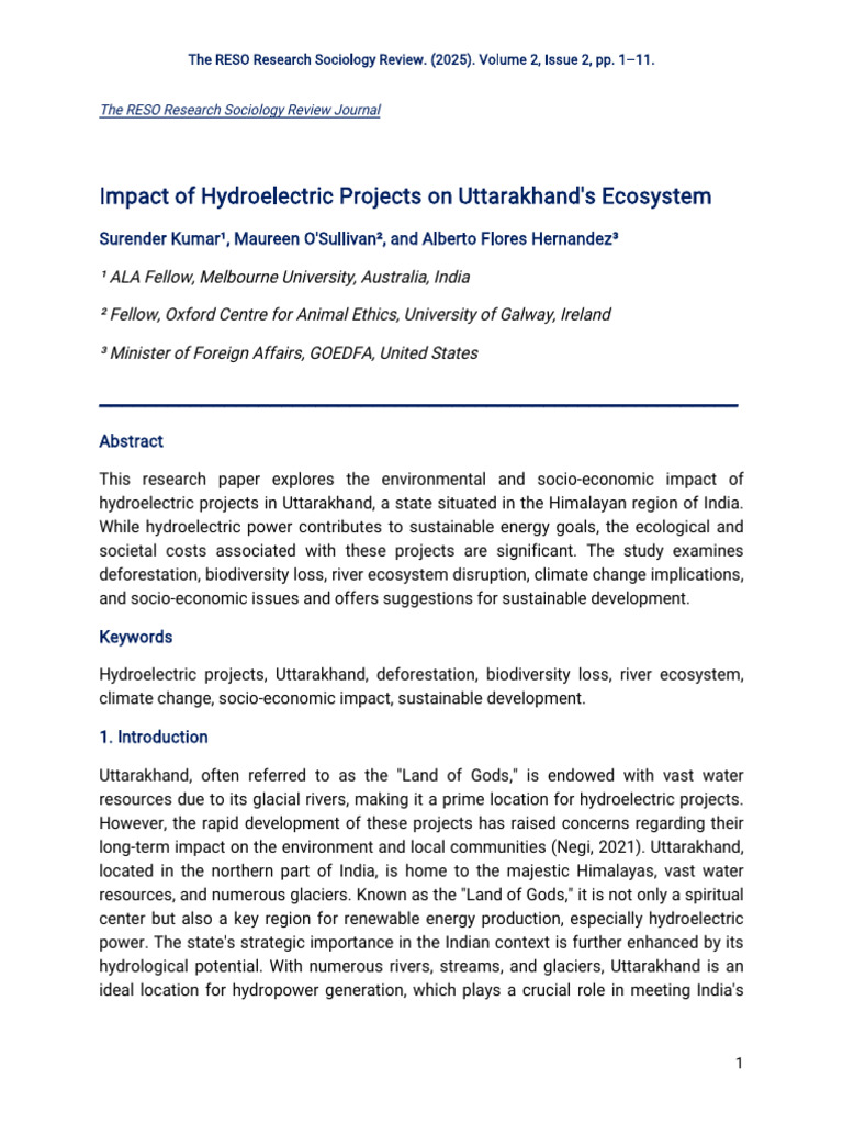 Impact of Hydroelectric Projects Uttarakhand | PDF | Hydroelectricity | Dam