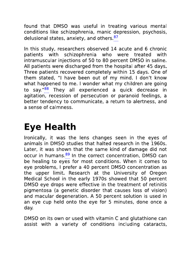 DMSO Eye Protocol From Healing With DMSO | PDF