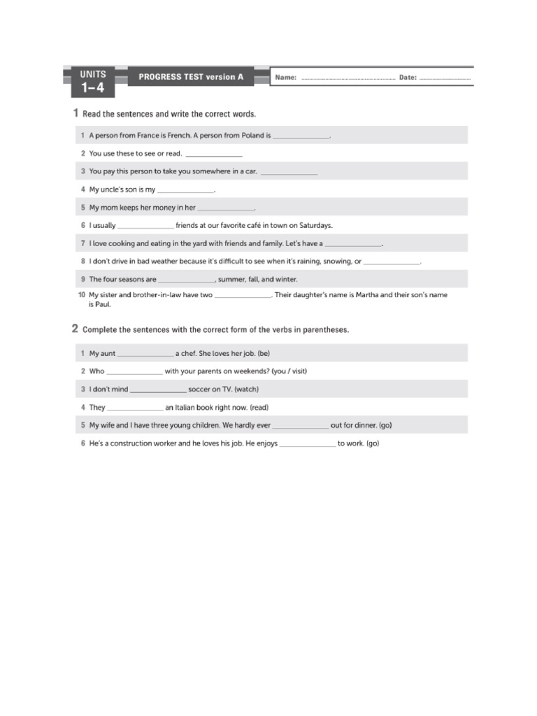 Ôn TẬp Unit 1 4 Pdf