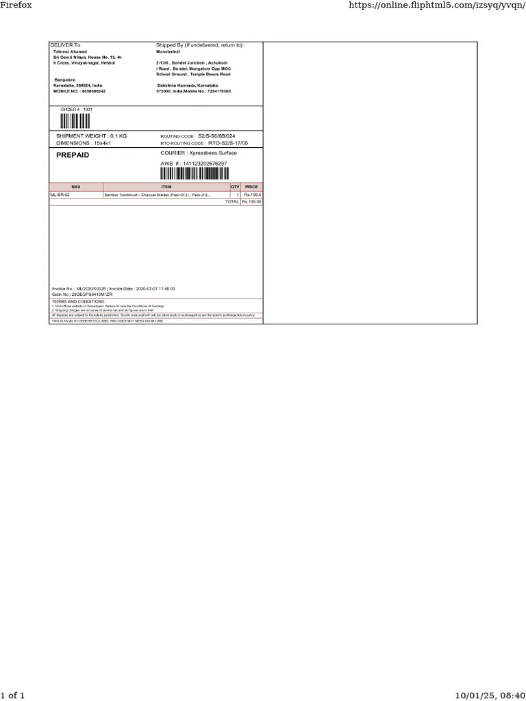 Xpressbees_shipping_label | PDF