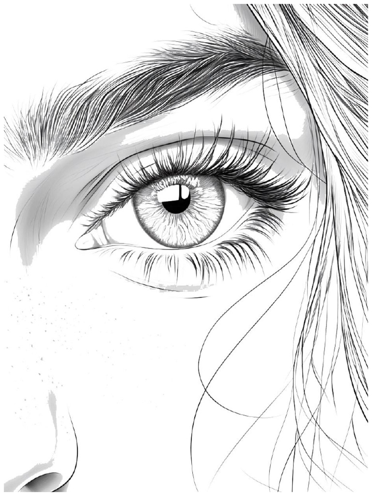 Dark Version 50 Realistic Eye Coloring Pages | PDF