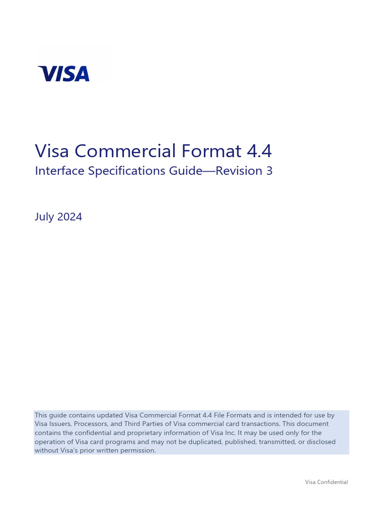 Visa Commercial Format 4.4 Guide | PDF | Visa Inc. | Credit Card