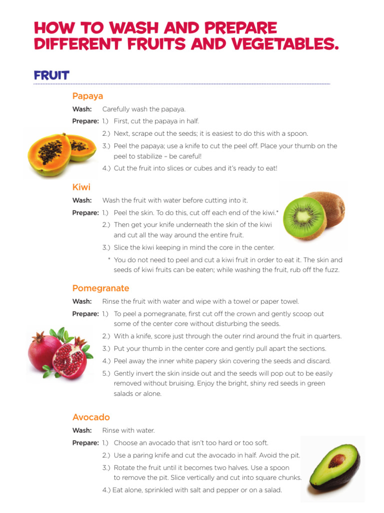 How To Prepare Fruits and Veggies | PDF | Fruit | Vegetables