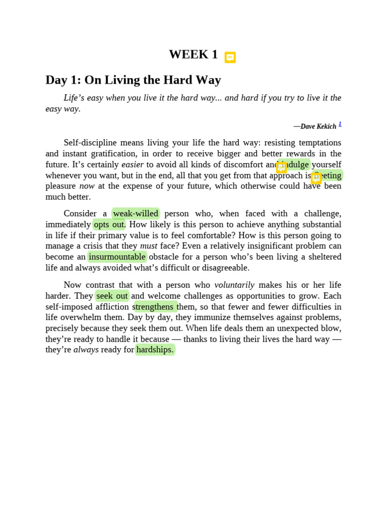 365 Days WK 1-3381728873252 | PDF | Self Control | Self-Management