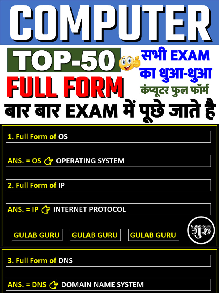 Computer Full Forms Practice Set | PDF | Php | Bios