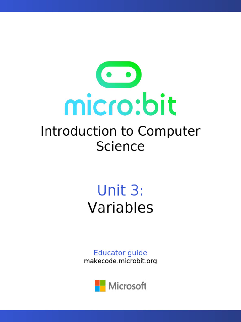 Educator Guide Unit 3 Variables Pdf Variable Computer Science Boolean Data Type