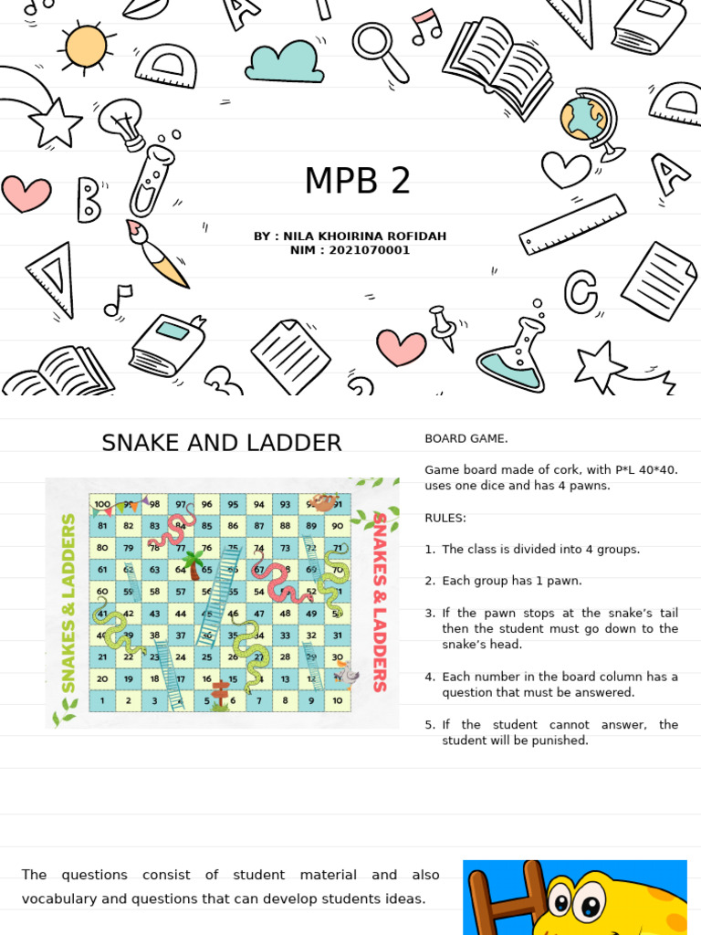 Snake and Ladder Game for English Learning | PDF