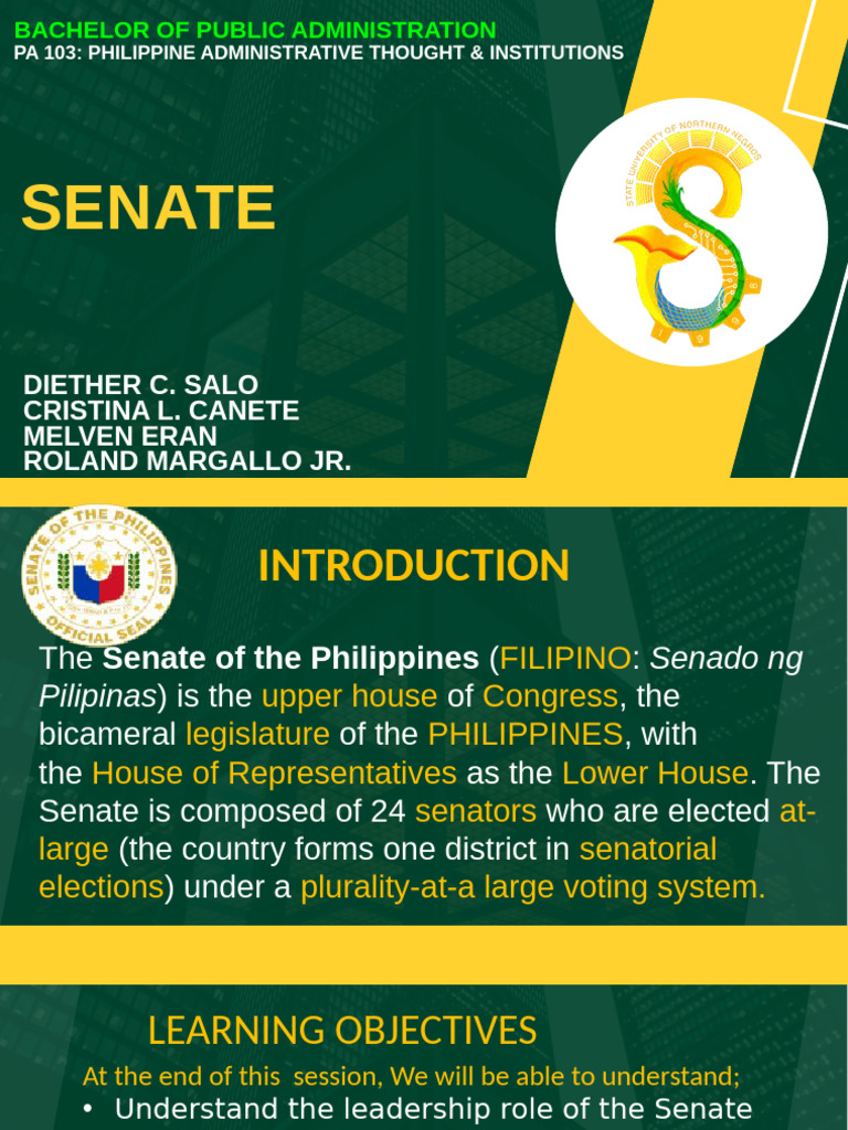 SENATE-SLIDE-DECKS | PDF | Party Leaders Of The United States House Of ...