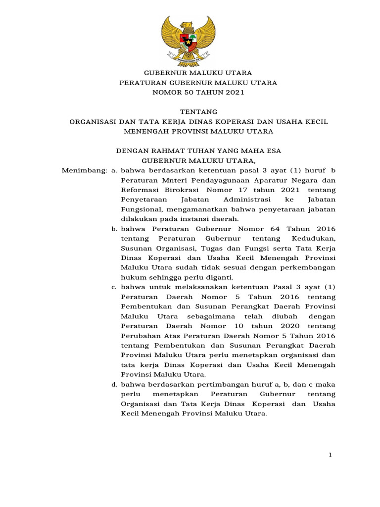 50 Pergub Diskop Ukm | PDF