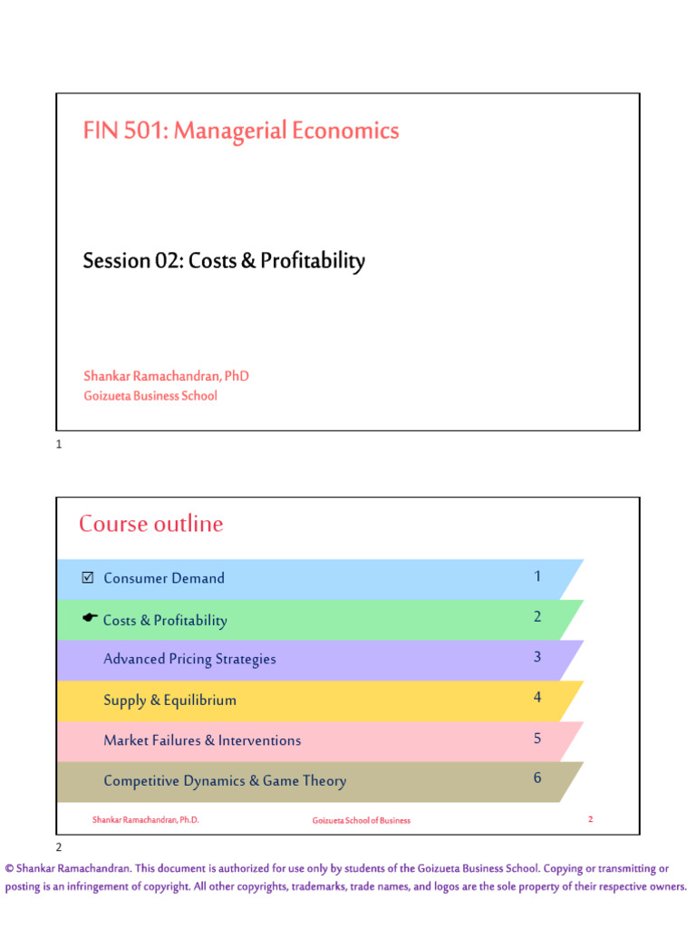 Module 2 Costs and Profitability | PDF | Franchising | Marginal Cost