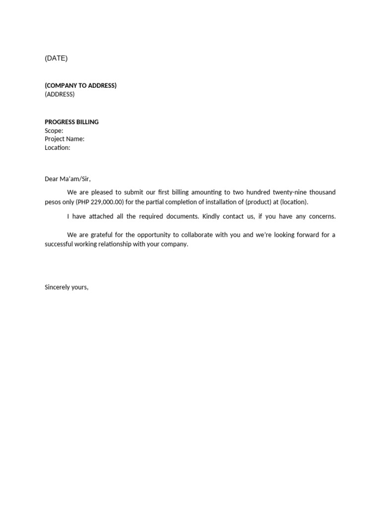 Progress Billing Notice | PDF