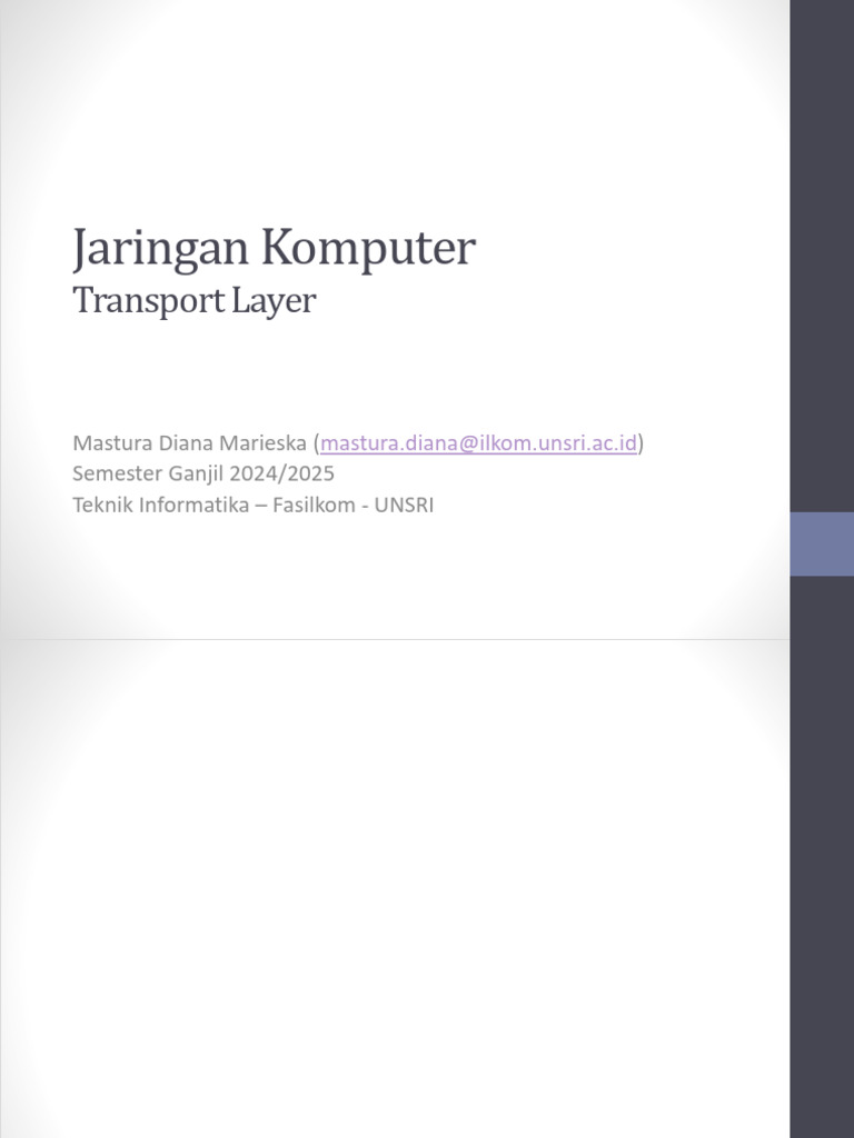 Jarkom 13 Transport Layer TCP 2024 | PDF