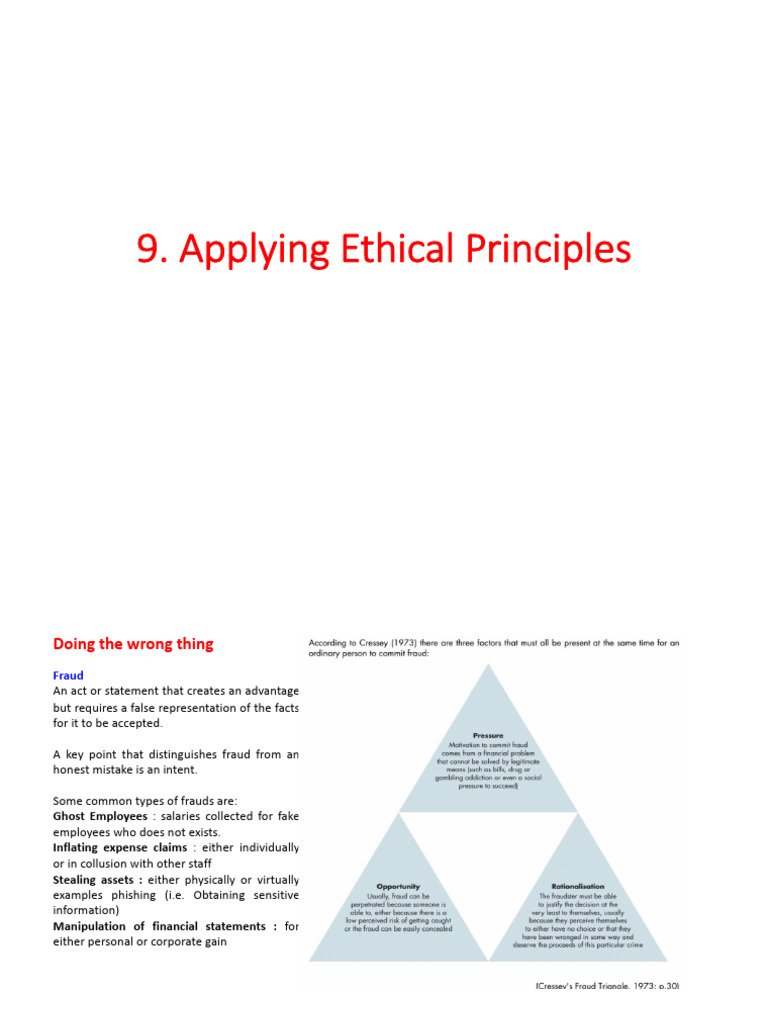 9. Applying Ethical Principles | PDF | Corruption | Bribery